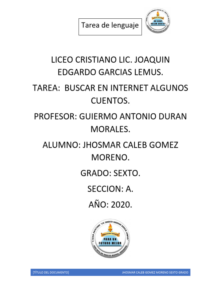 Tarea de Lenguaje | PDF