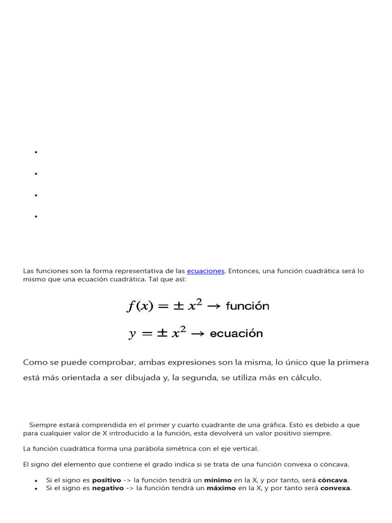 Clase N°8 Función cuadrática_240612_072650 | PDF | Ecuaciones | Ecuación cuadrática