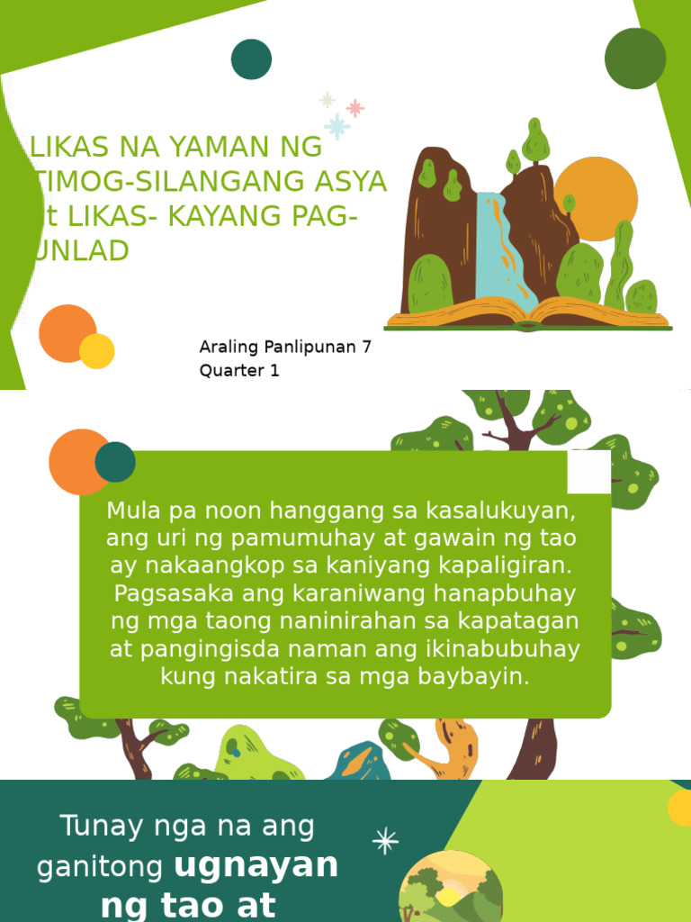AP7 Q1 Week - 1 Likas Na Yaman NG Timog-Silangang Asya at Likas Kayang Pagunlad | PDF