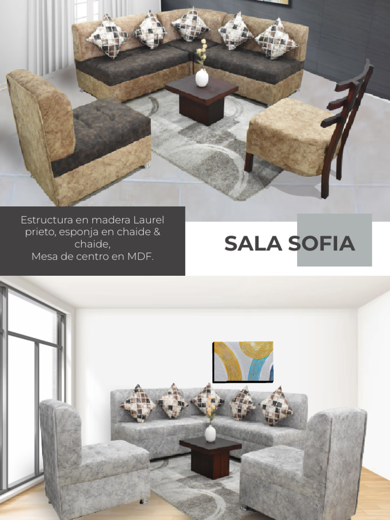 Sala Sofia: Estructura en Madera Laurel Prieto, Esponja en Chaide & Chaide, Mesa de Centro en ...