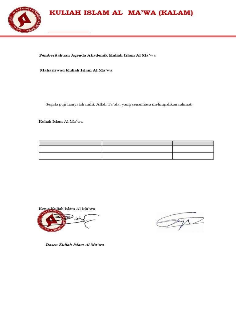 Surat Edaran Libur KBM | PDF