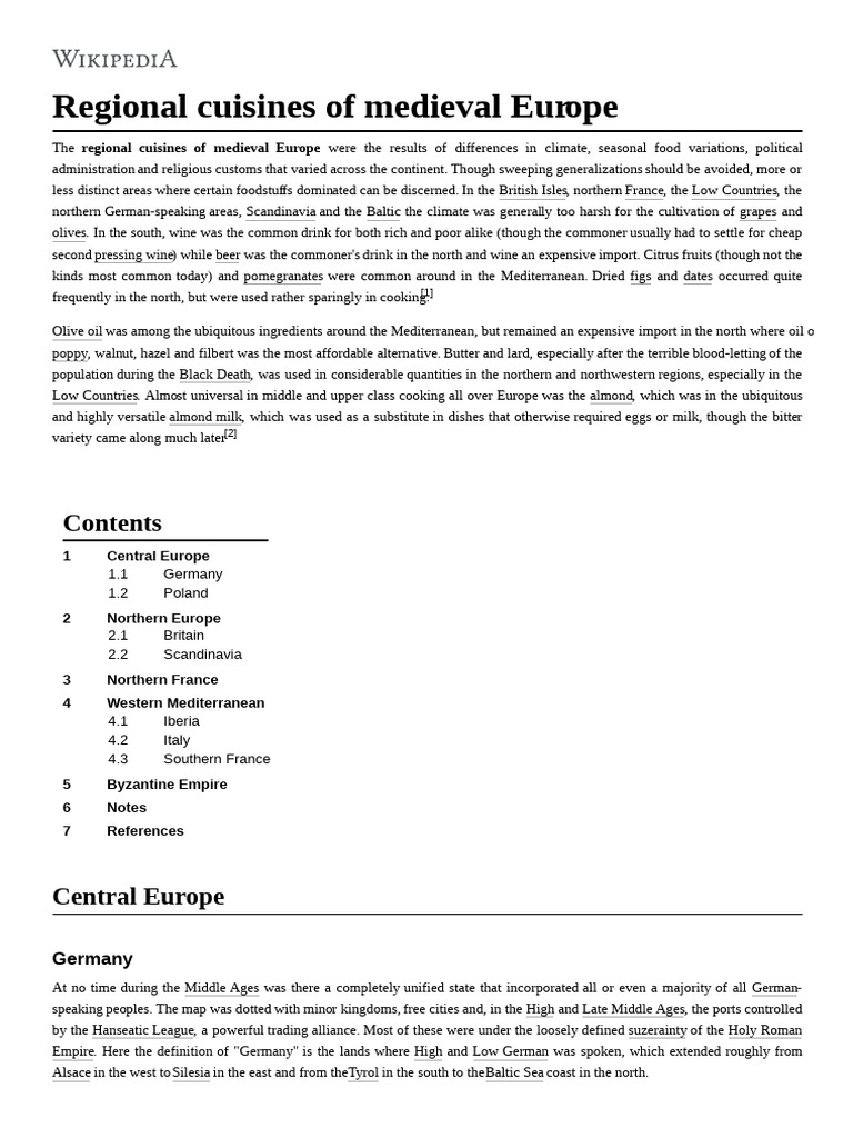 Medieval European Regional Cuisines | PDF | Iberian Peninsula | French ...