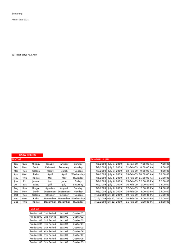 Materi Excel 2021-1 | PDF