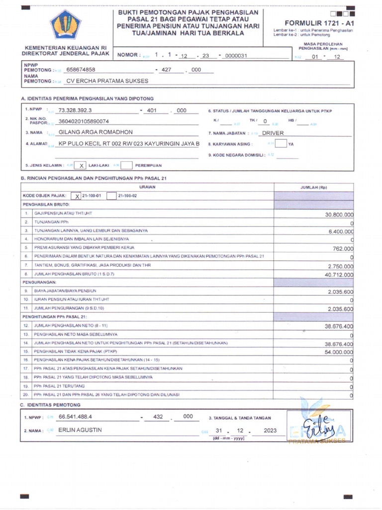 Bukpot PPH 21 Gilang Arga | PDF