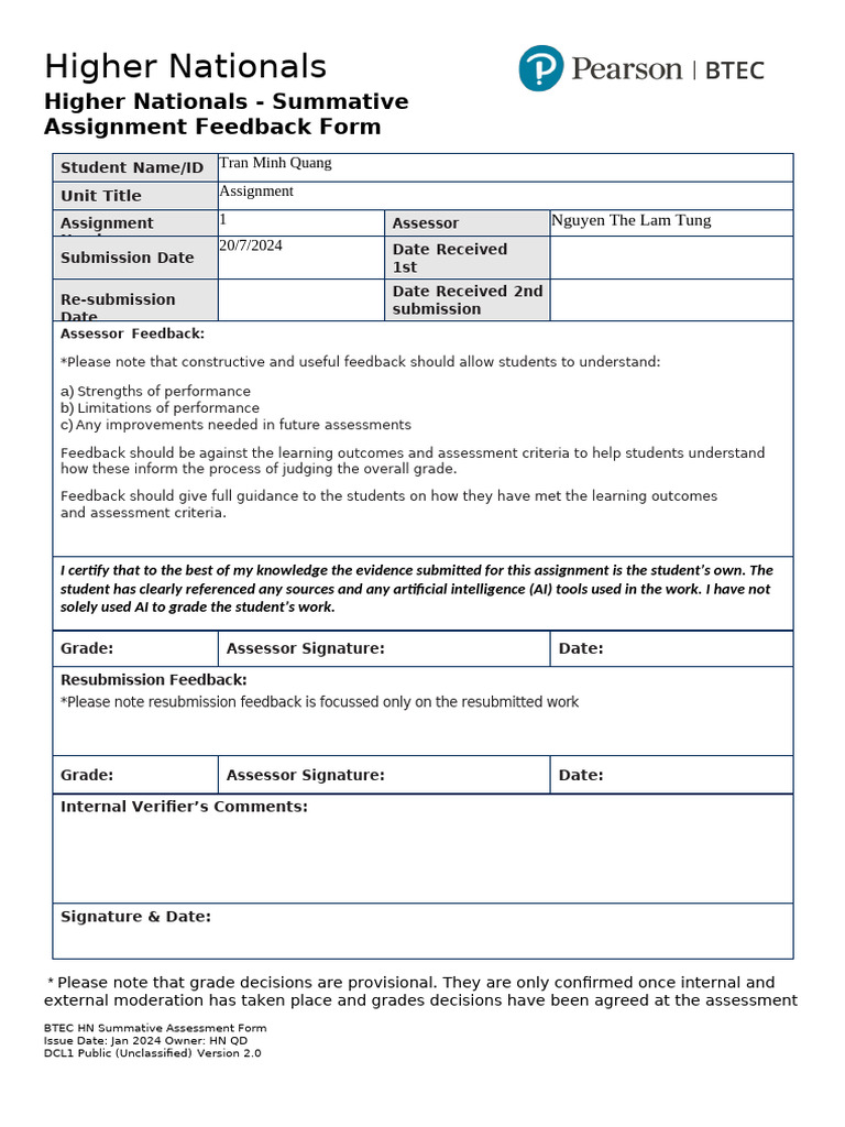 summative-assignment-feedback-form- TranMinhQuang | PDF | Methodology ...