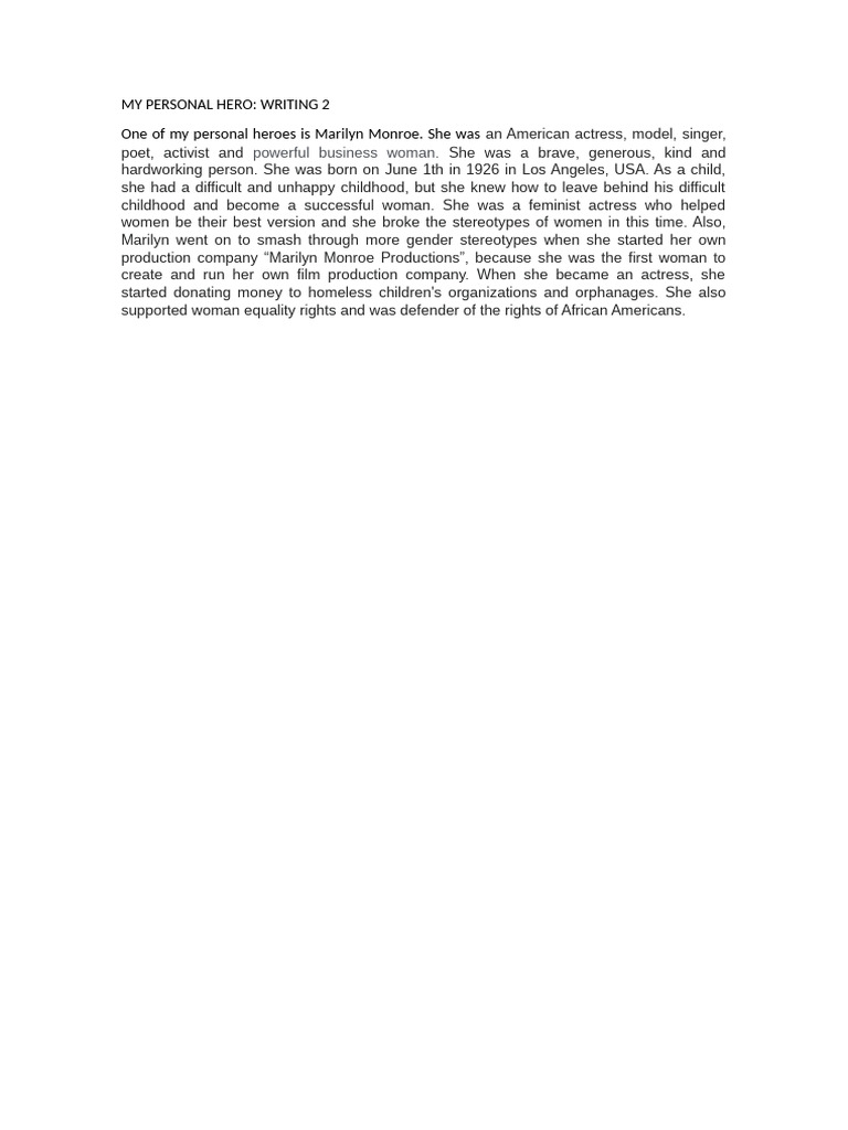 My Personal Hero | PDF | Politics | Social Science