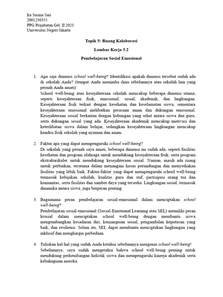 PSE - T5 - Eksplorasi Konsep - LK 5.2 - Ira Susma Sari | PDF