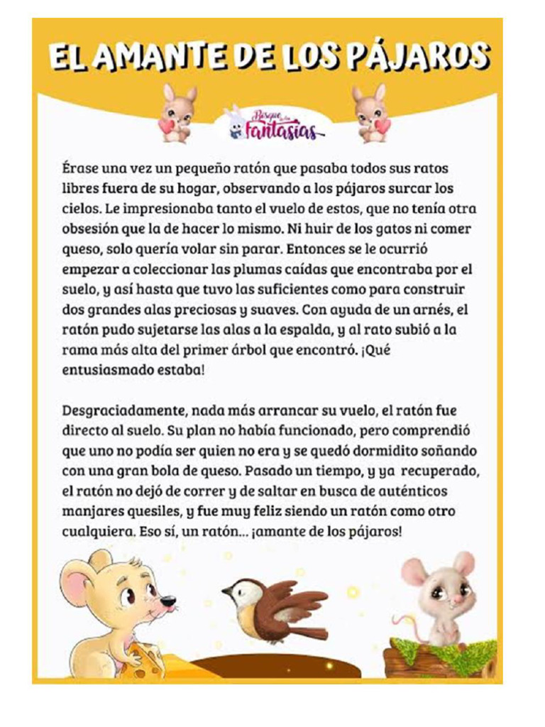 Cuento El Amante de Los Pajaros | PDF