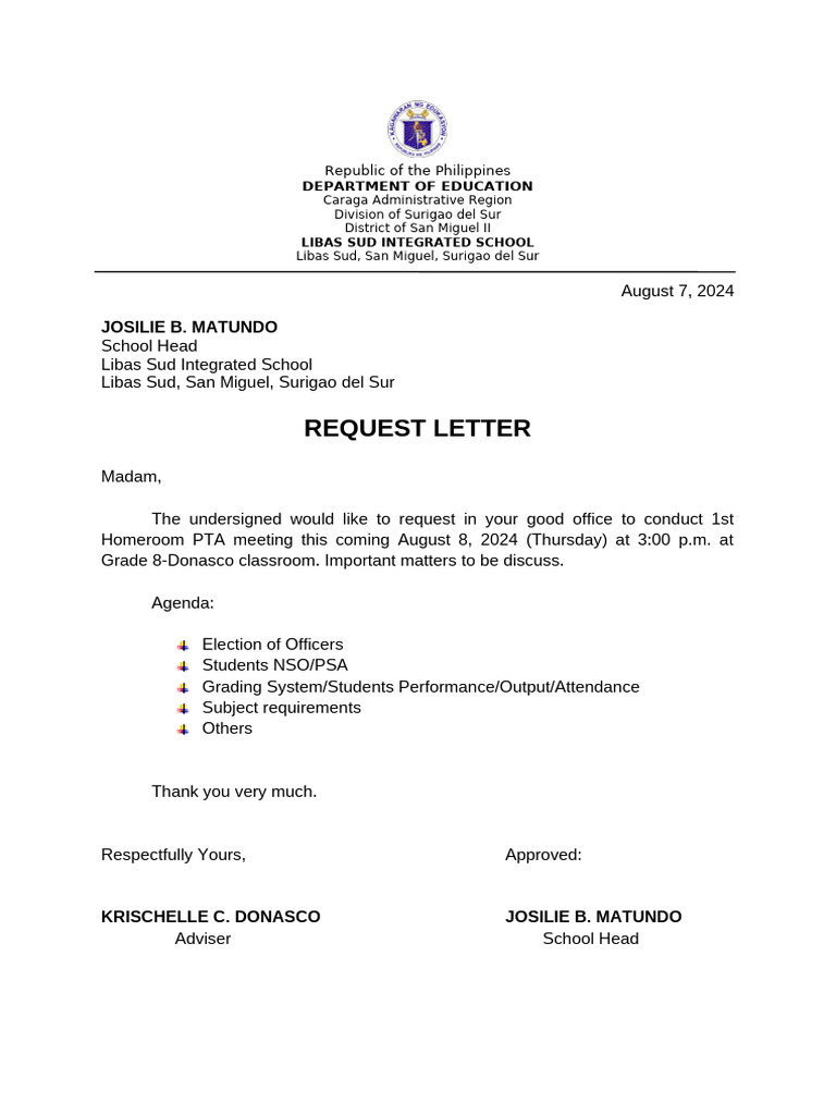 Request Letter For Meeting | PDF