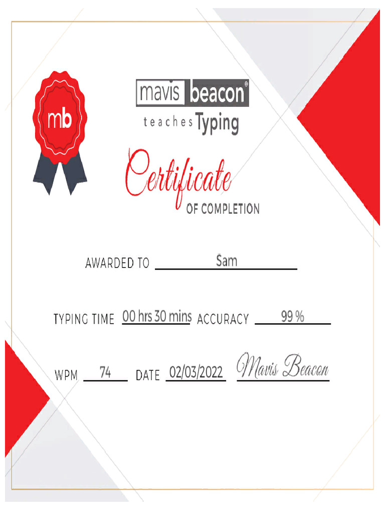 Mavis Beacon For Sam | PDF