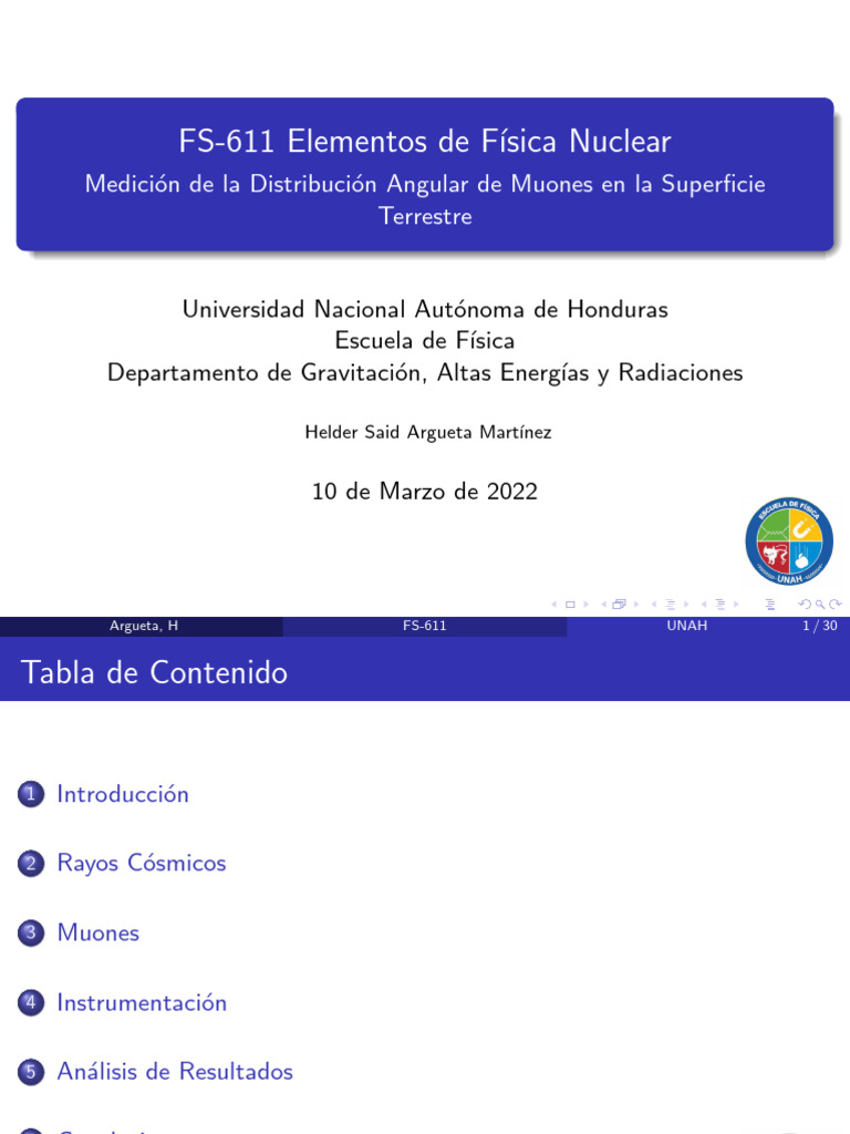 Nuclear Presentación | PDF | Rayo cósmico | Adquisición de datos