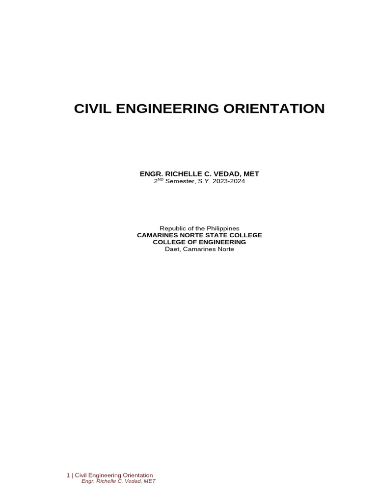 Civil-Engineering-Orientation-Module | PDF | Civil Engineering