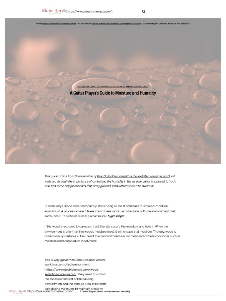 A Guitar Player's Guide To Moisture and Humidity | PDF | Humidity | Guitars