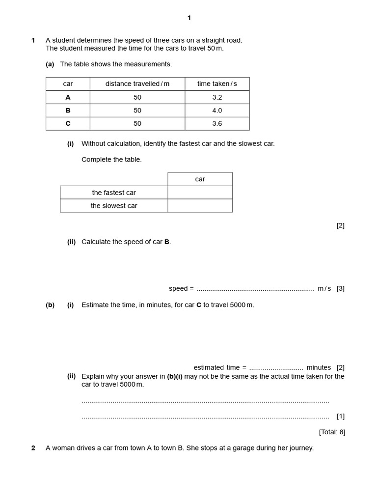 Car Speed Measurement and Analysis | PDF | Speed | Mechanics