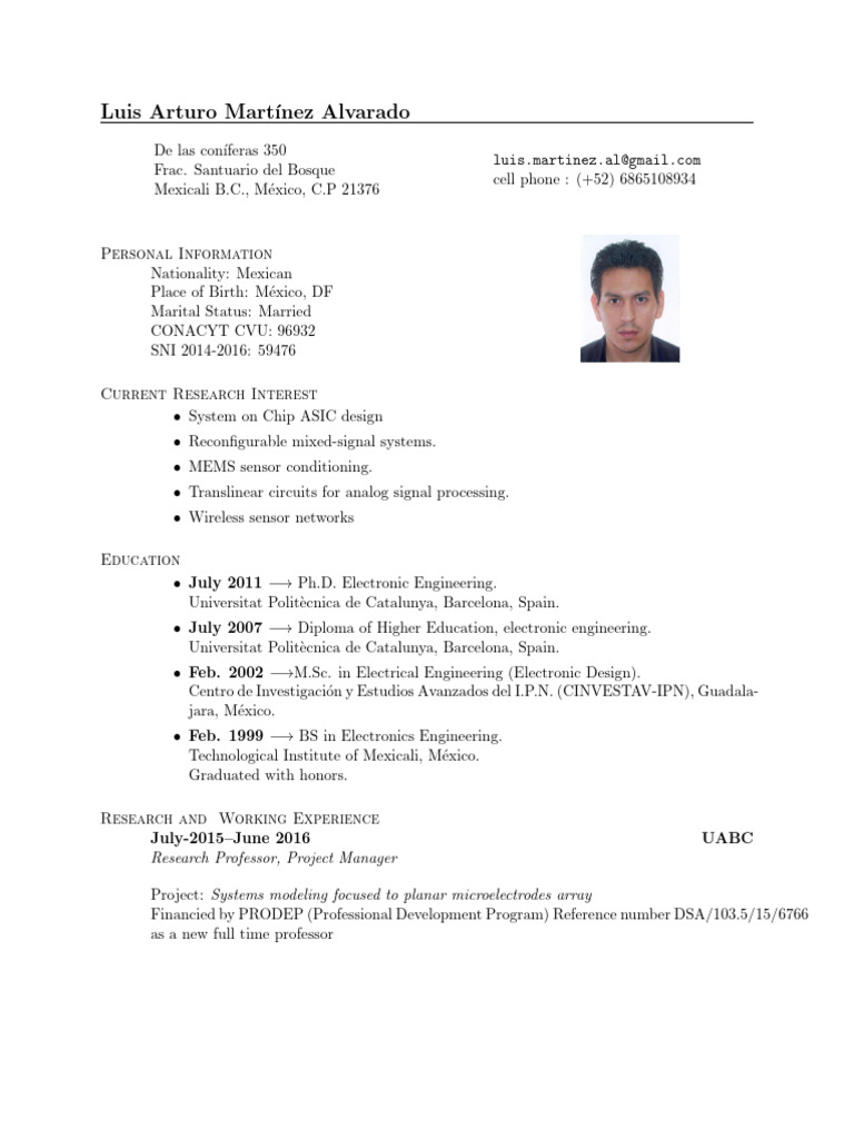 Resume - Luis Martinez | PDF | Mixed Signal Integrated Circuit | Electronic Engineering