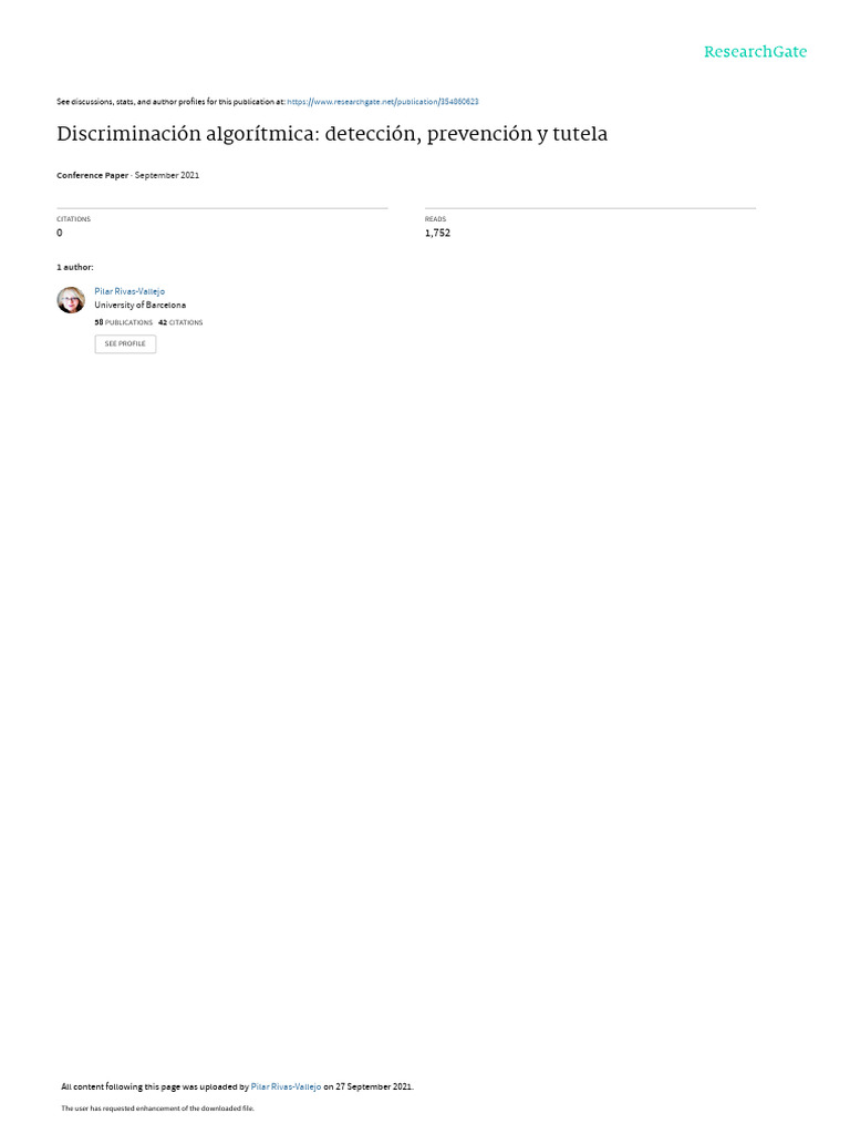 Discriminacion Algoritmica Pilar Rivas 2021 | PDF | Inteligencia ...