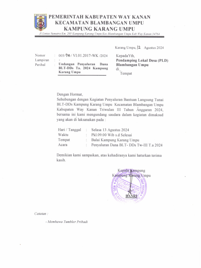 Undangan Peny BLT 3 PLD | PDF