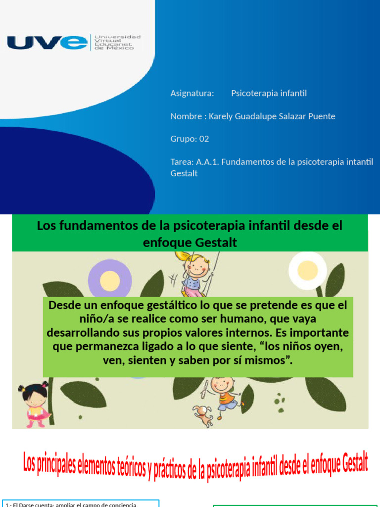 Tarea. A.A.1. Fundamentos de La Psicoterapia Intantil Gestalt | PDF | Terapia Gestalt | Terapia ...