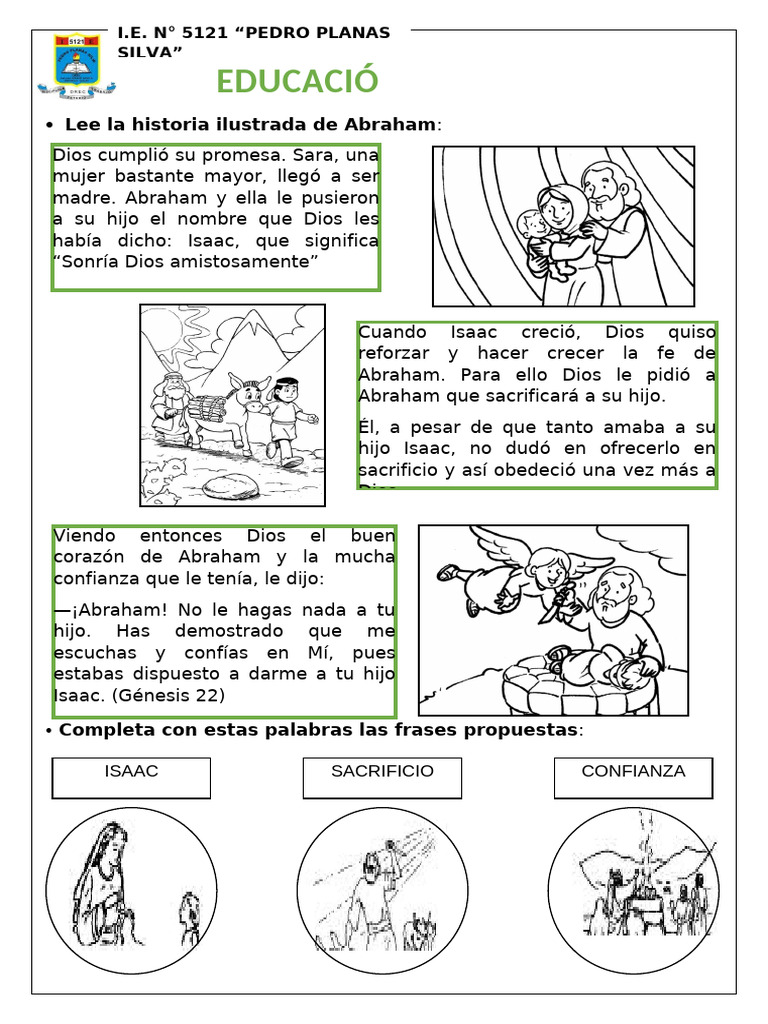 Ficha Religion-11 Agosto | PDF | Abrahán | Sarah