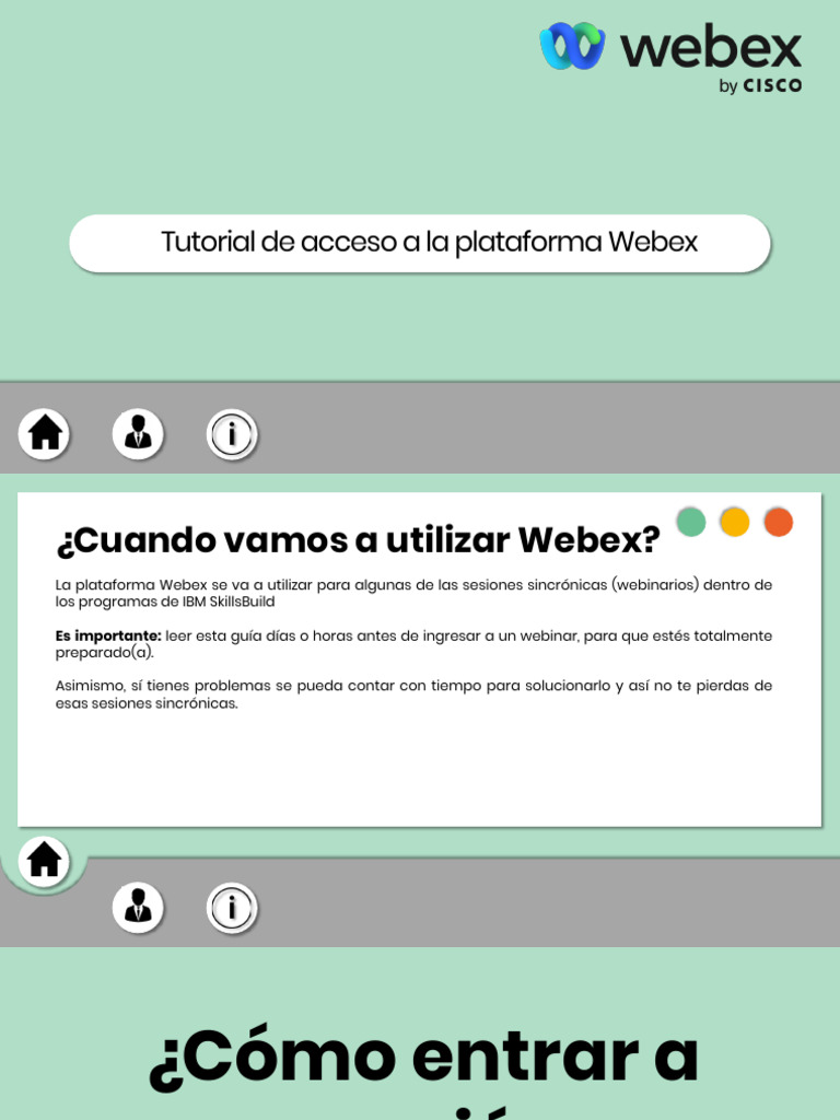 8. Guía de Uso de Webex - Bootcamp de Ciberseguridad | PDF | Apple Inc. | Software de la aplicacion