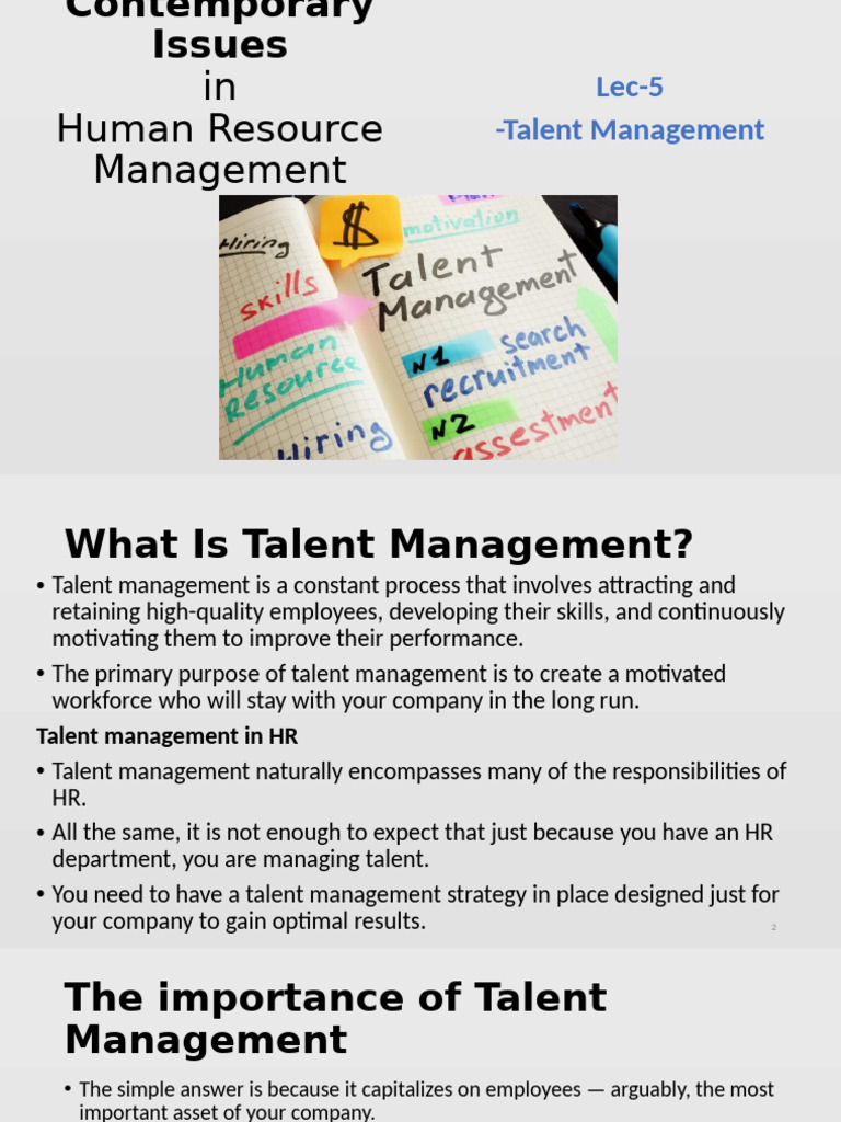 Lec 5 Contemporary Issues in HRM | PDF | Talent Management | Human ...
