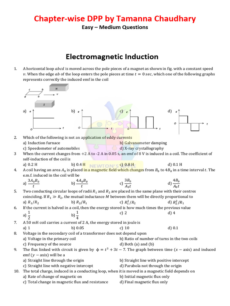 EM Qbank - EMI | PDF | Electromagnetic Induction | Inductor