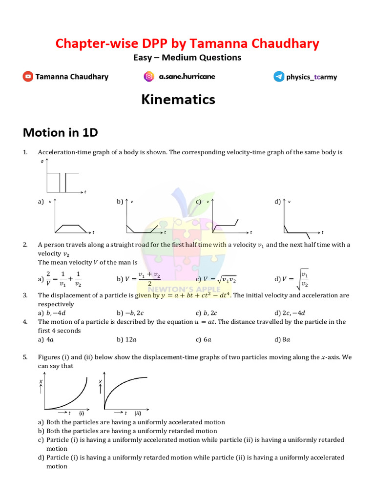 EM QBank- Kinematics | PDF | Acceleration | Velocity