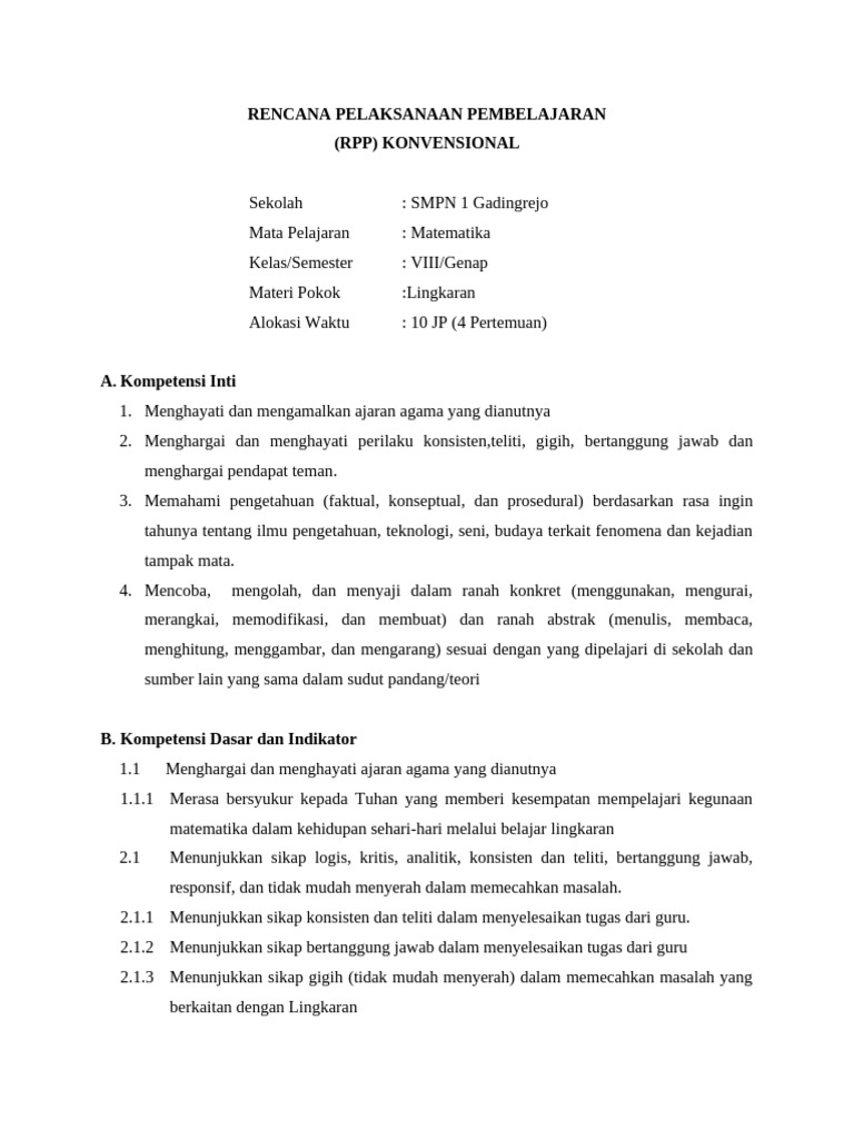 RPP 3.7 Konvensional | PDF | Metode & Bahan Ajar
