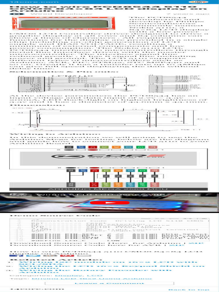 Nokia How To Wire PCD8544 5110 CMOS 84x84 LCD 14core PDF | PDF ...