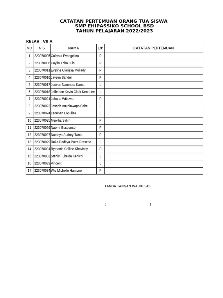 Catatan WK SMP 2223 | PDF