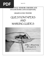 Grade 12 English HL Poetry Text With Notes - Revised 2024 | PDF | Poetry