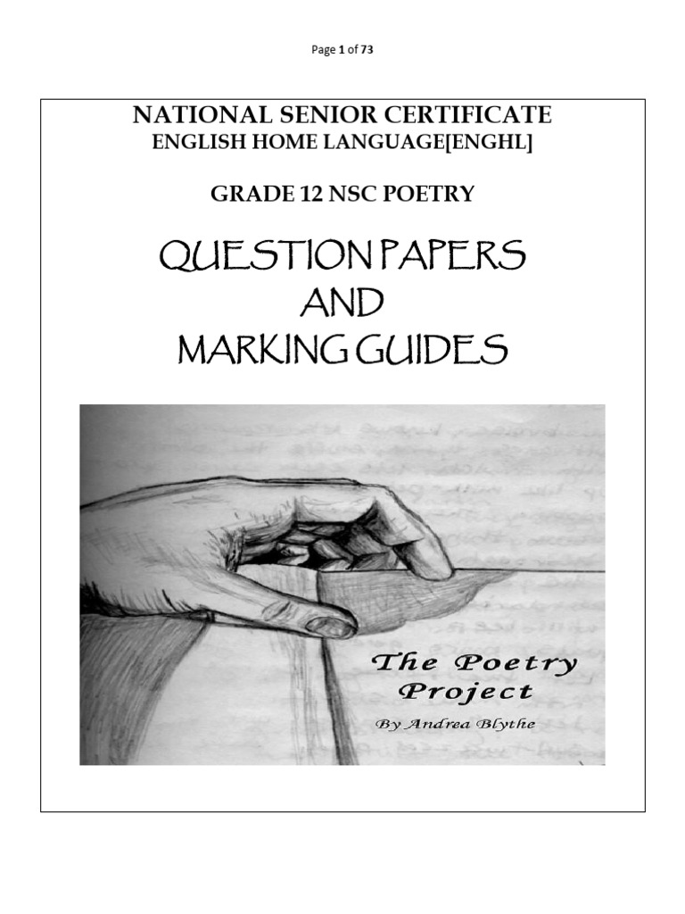 Grade 12 Poetry Exam Resources | PDF | Poetry
