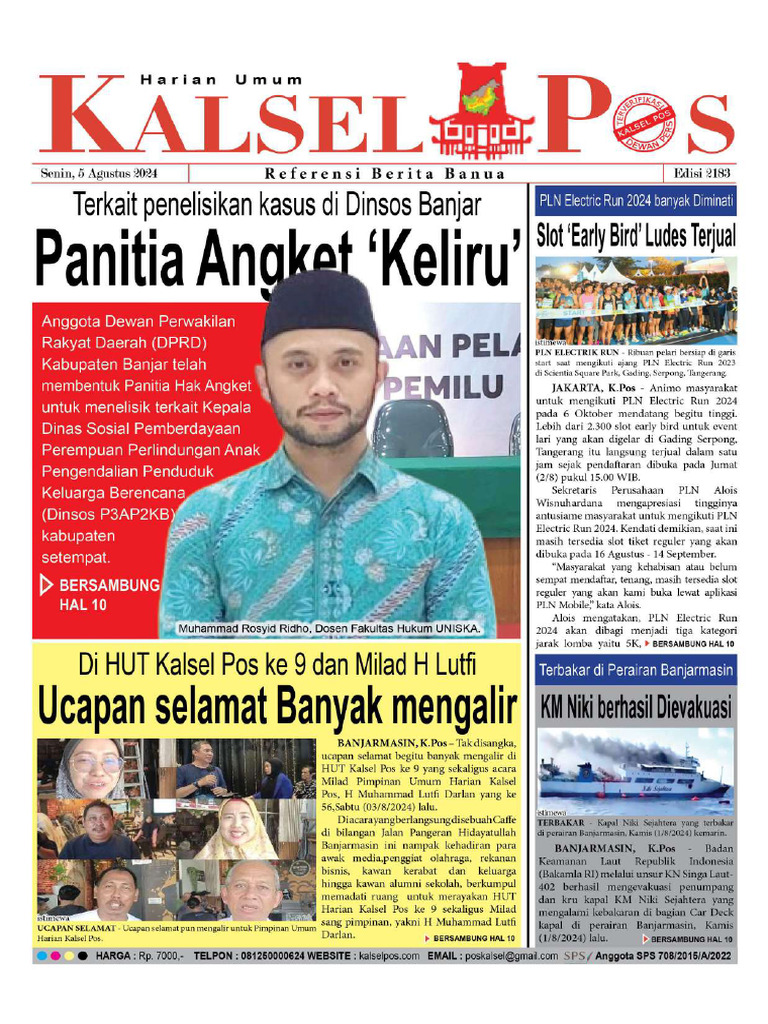 Epaper Kalsel Pos Senin 5 Agustus 2024 | PDF