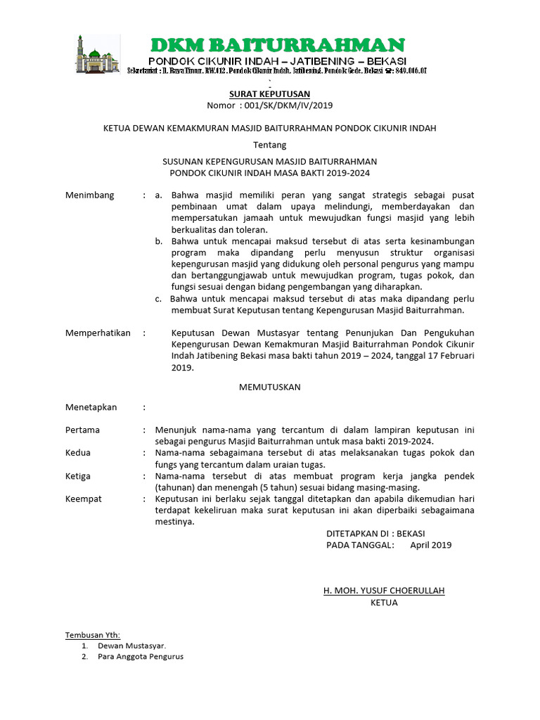 SK DKM 2019 2024 | PDF