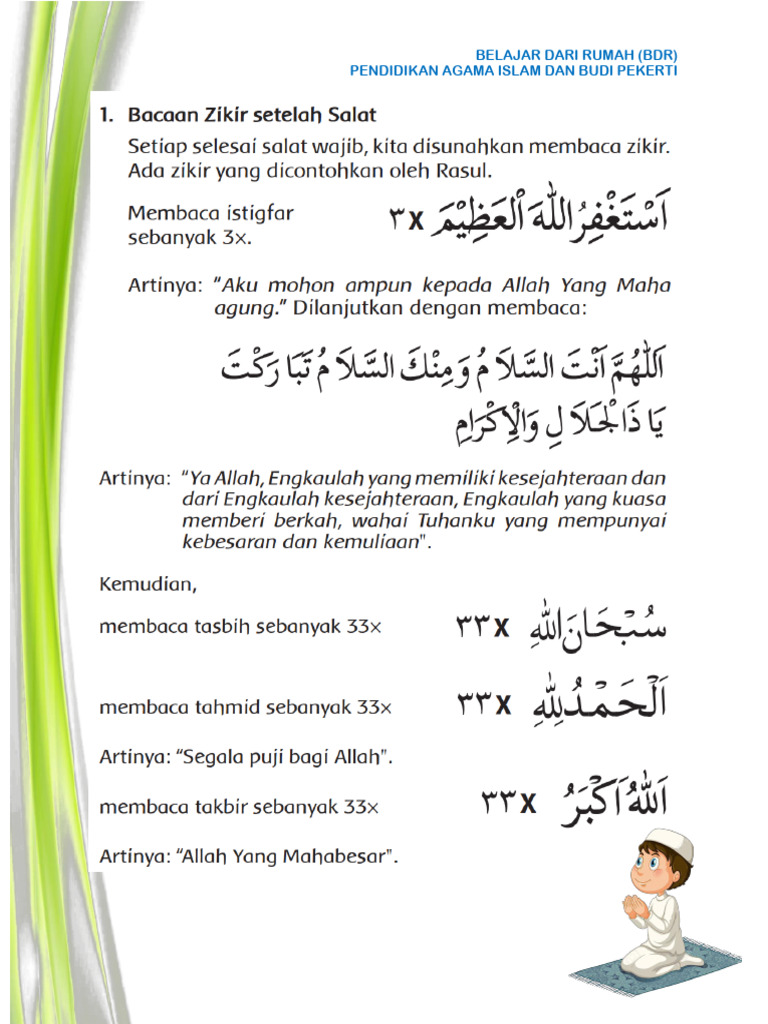 Bacaan Zikir Setelah Shalat | PDF | Pengembangan Diri | Agama & Spiritualitas