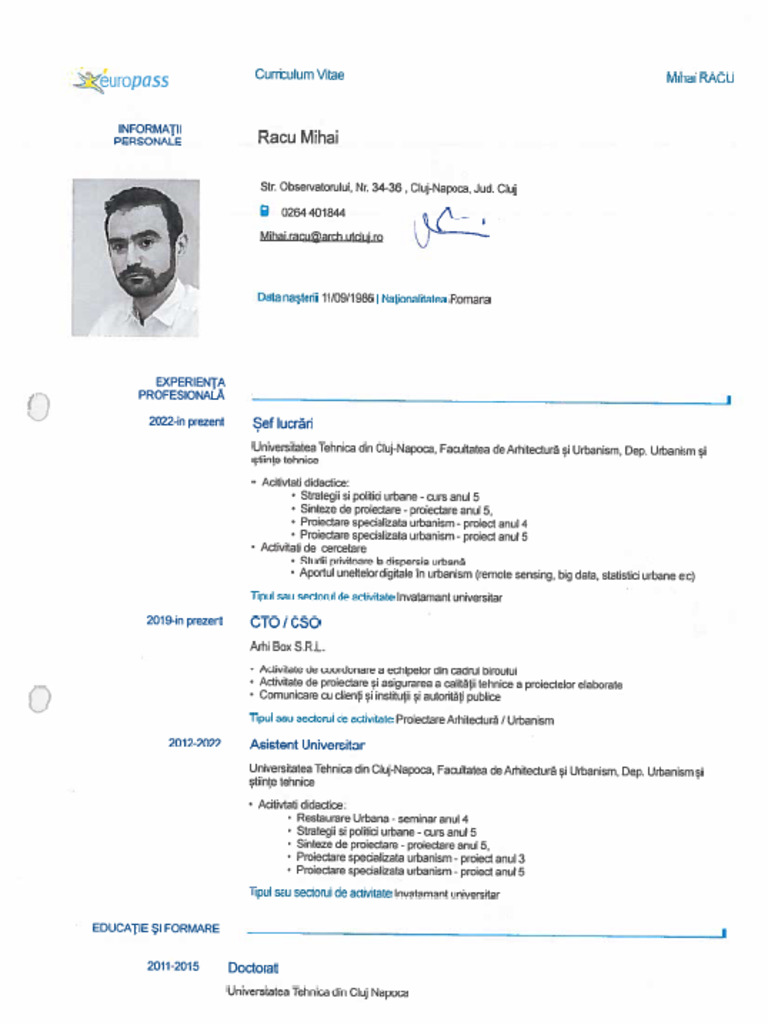 Decan Mihai Racu CV Plan Managerial | PDF