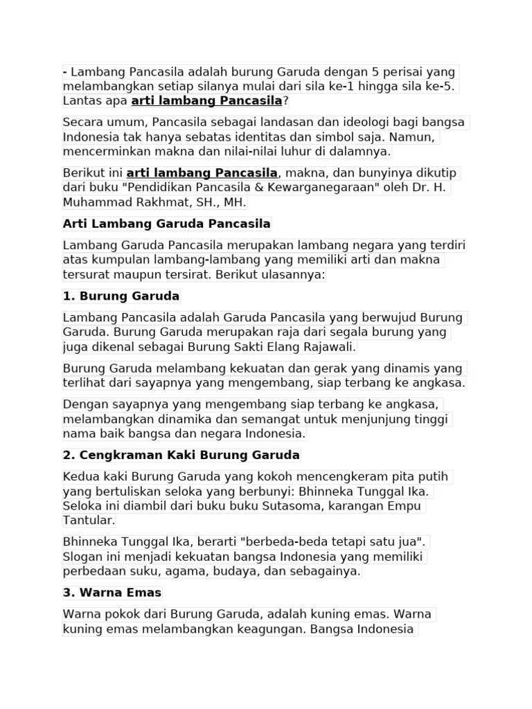 Makna Perisai Garuda Pancasila | PDF
