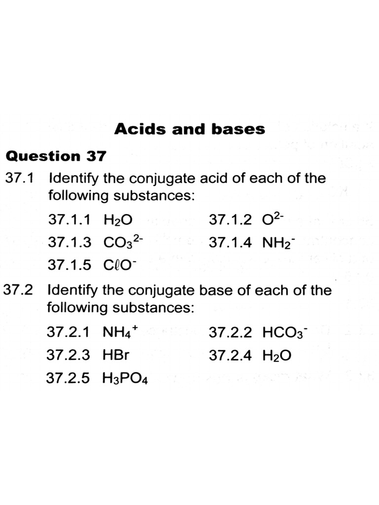 Acid & Base Questions | PDF