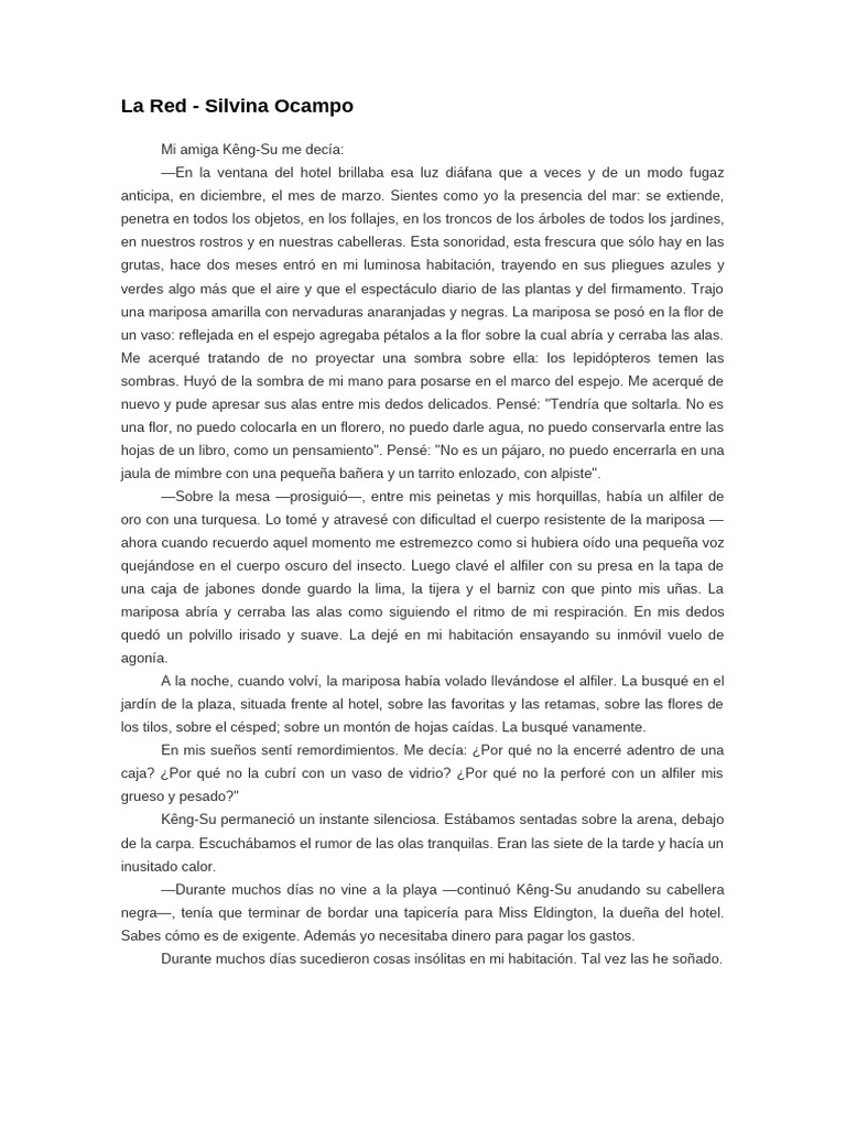 La Red - Silvina Ocampo | PDF | Poesía | Libros para adolescentes