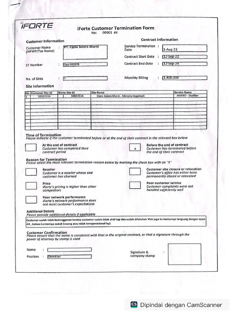 Form Terminate | PDF