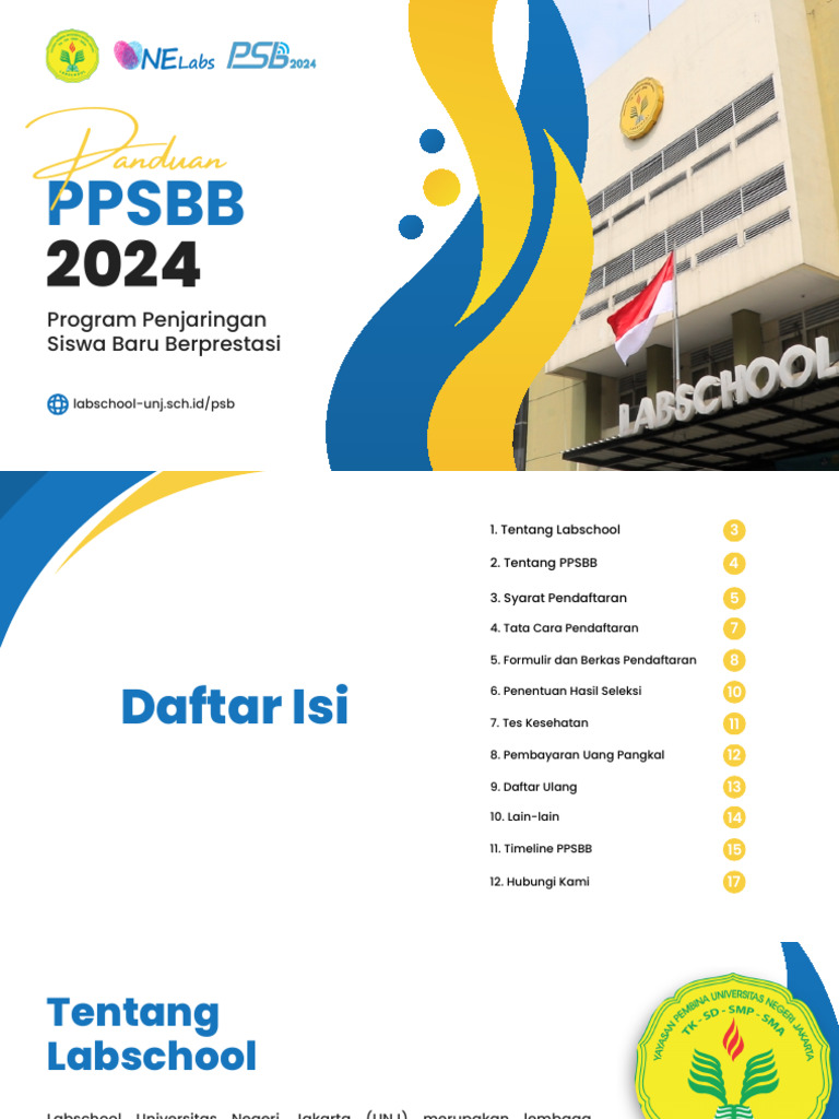 Panduan PSB Labschool 2024 (Jalur PPSBB) | PDF