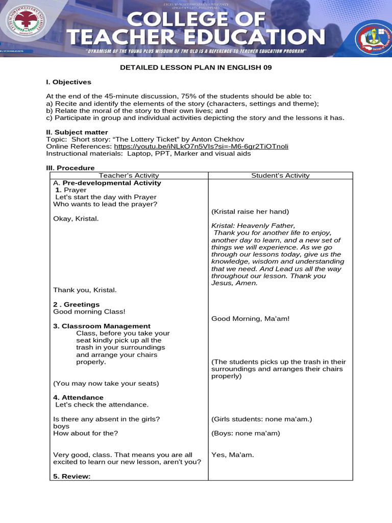 DLP (Mam G!) | PDF | Prayer | Lesson Plan