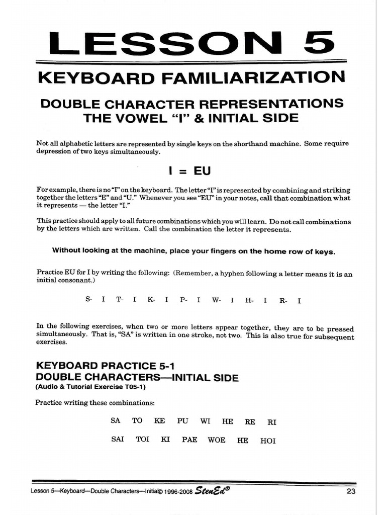 StenEd-Lesson 5, 6 and 7 | PDF