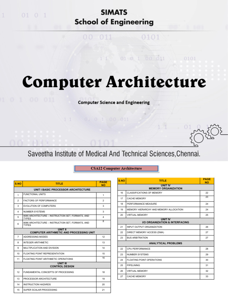 Updated CSA12 Computer Architecture (2023 Batch) - 1 | PDF | Central Processing Unit | Computer ...