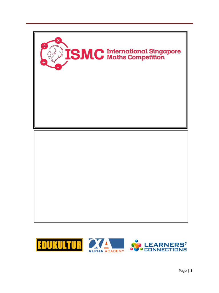 ISMC Exemplar Primary 3 Questions 2018 | PDF | Mathematics