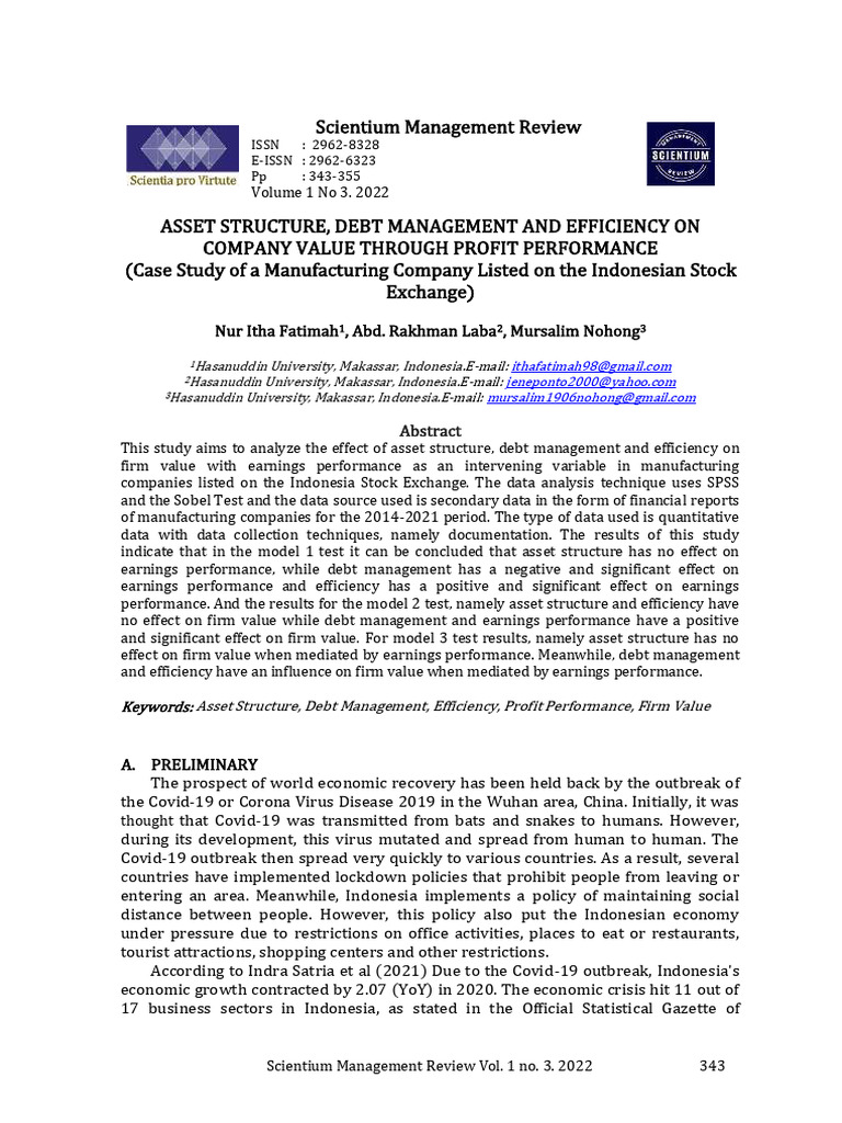 Asset Structure | PDF | Coefficient Of Determination | Business