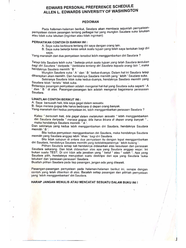 Soal EPPS Psikotes | PDF