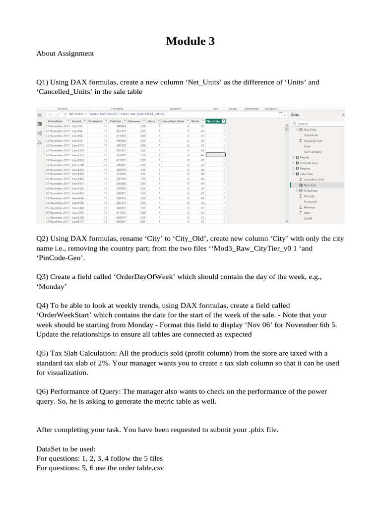 Module3 DAX Assignment | PDF