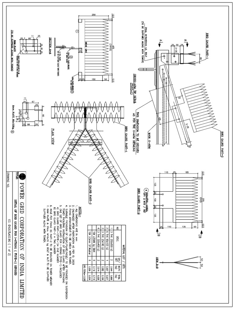 Revised Bird Guard Sheet 1 of 2 | PDF