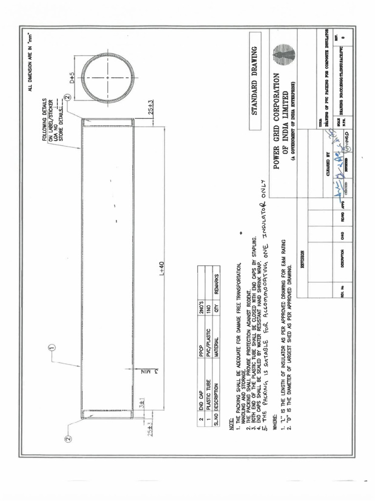 Insulator Packing Drawing PVC Type | PDF